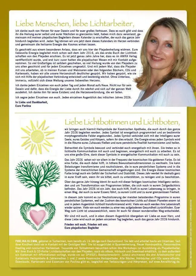 PAVLINA KLEMM'S PLEJADENKALENDER 2026. Der Jubiläumskalender »10 Jahre ...